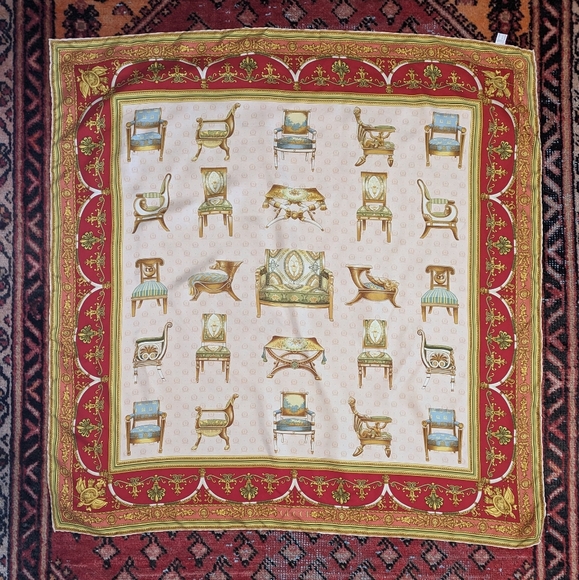 Gucci | Accessories | Vintage Silk Gucci Chair Scarf | Poshmark